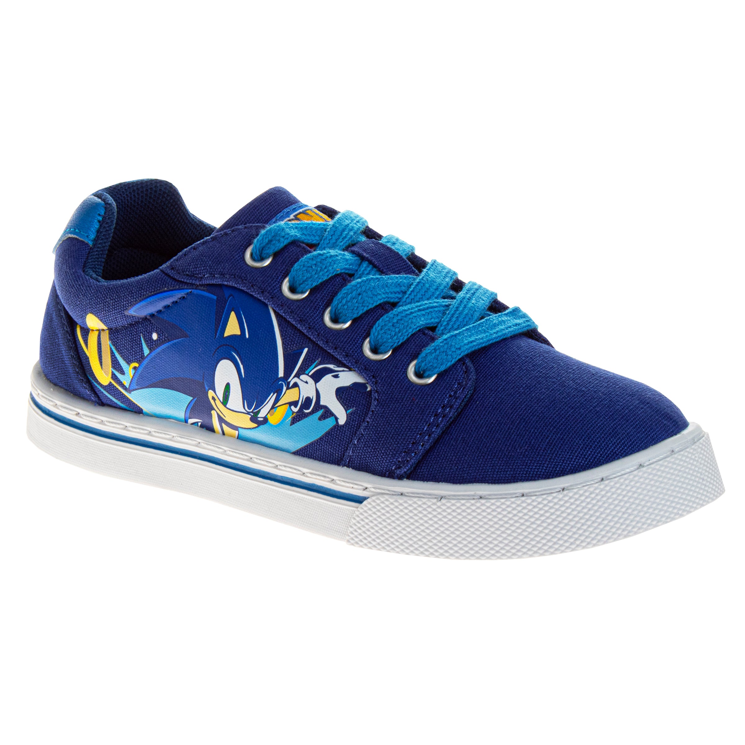 Sonic The Hedgehog Boys' Lace Up Low-Top Vintage Casual Canvas Sneaker ...