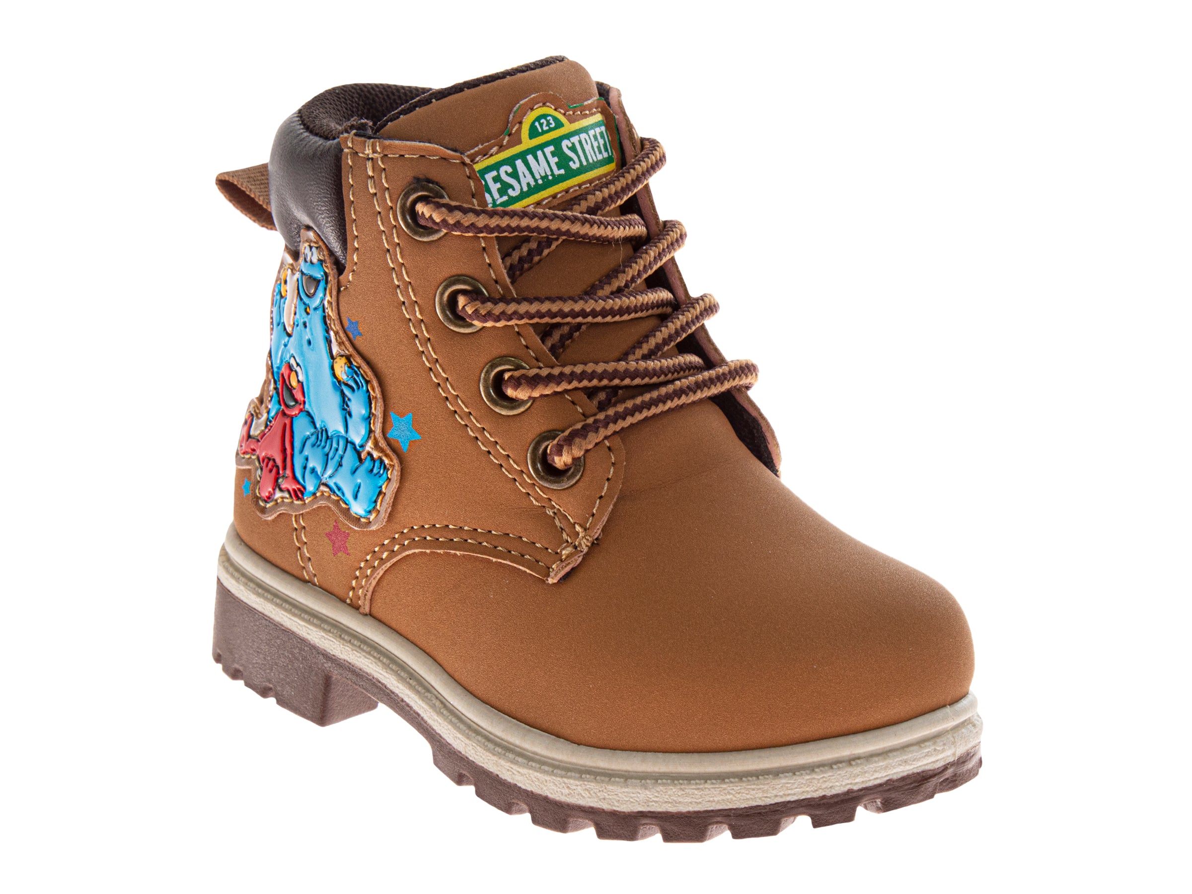 Sesame Street Elmo and Cookie Monster Lace Up Boots. (Toddler/Little K ...